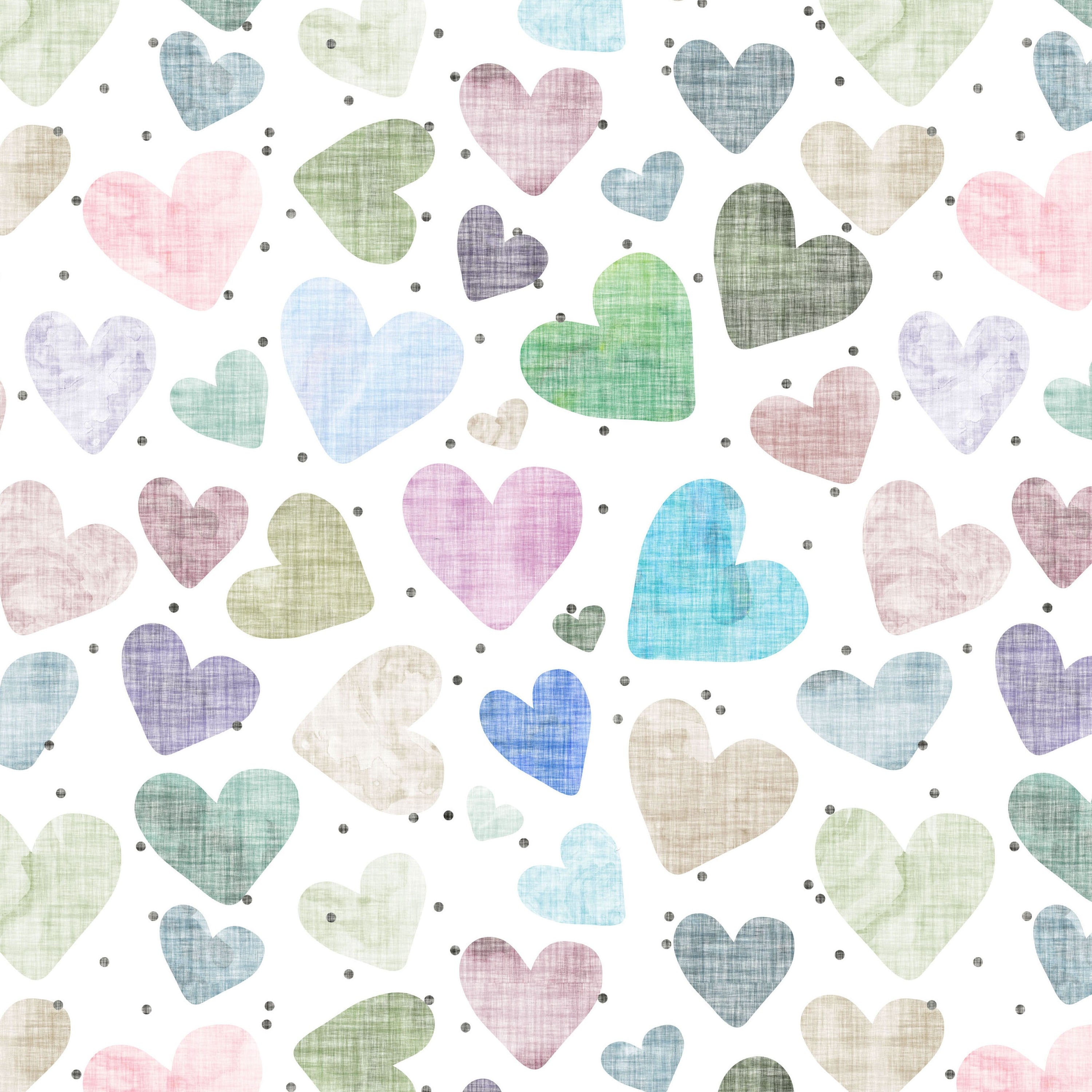 Linen Hearts Fabric by the Yard. Quilting Cotton Organic - Etsy