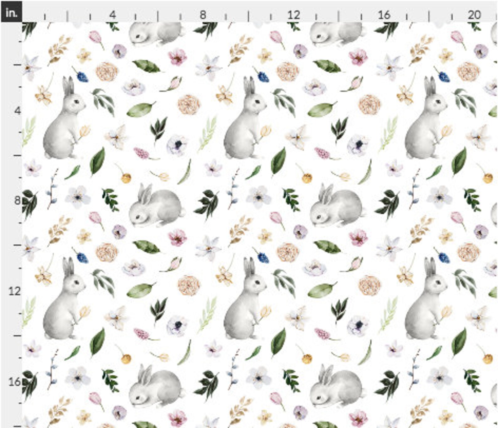 Spring Bunnies Fabric by the Yard. Quilting Cotton Organic | Etsy