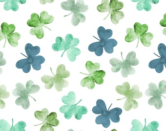 St Patricks Day Fabric Saint Patricks Day Donuts Coffee Green on Mint ...