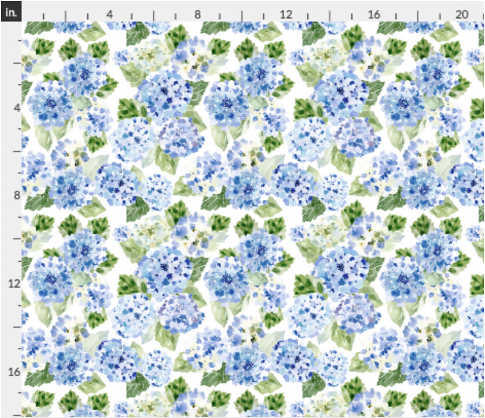 Blue Hydrangea Floral Fabric by the Yard. Quilting Cotton - Etsy