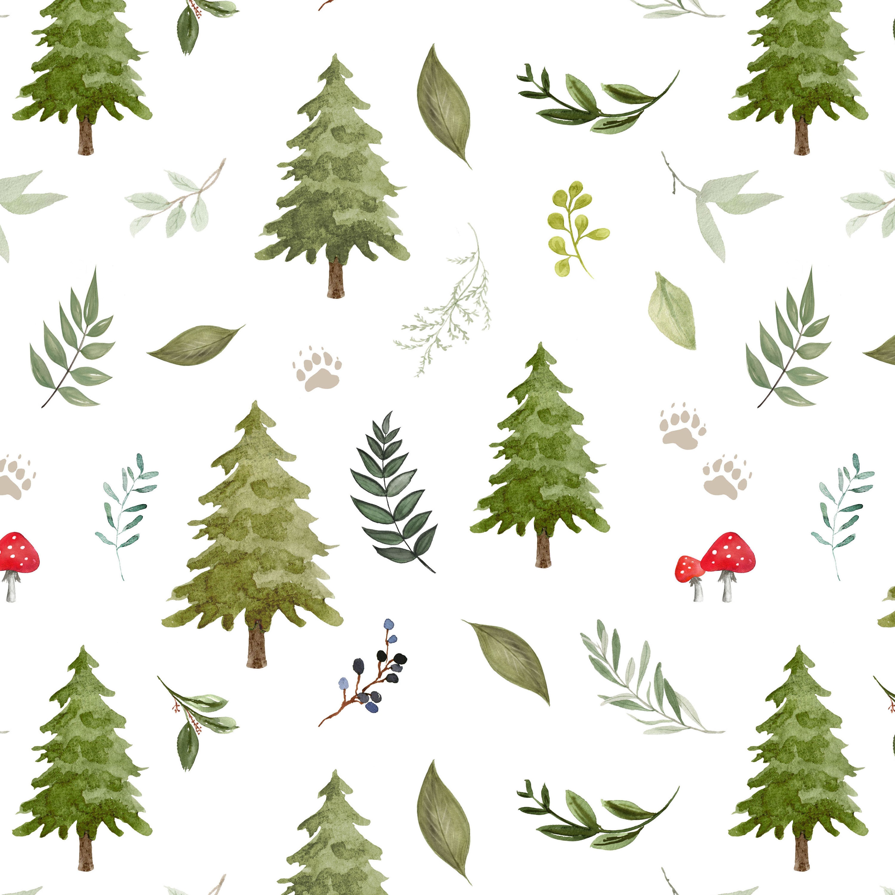 Woodland Nature Fabric by the Yard. Quilting Cotton Organic - Etsy