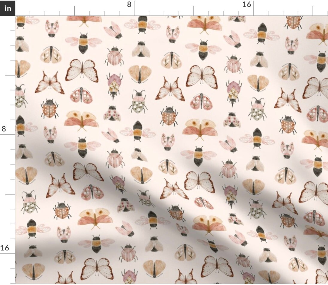 Love Bugs Fabric by the Yard. Quilting Cotton, Sateen, Poplin, Minky ...