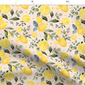 Summer Lemons Fabric by the Yard. Quilting Cotton, Organic Knit, Jersey ...