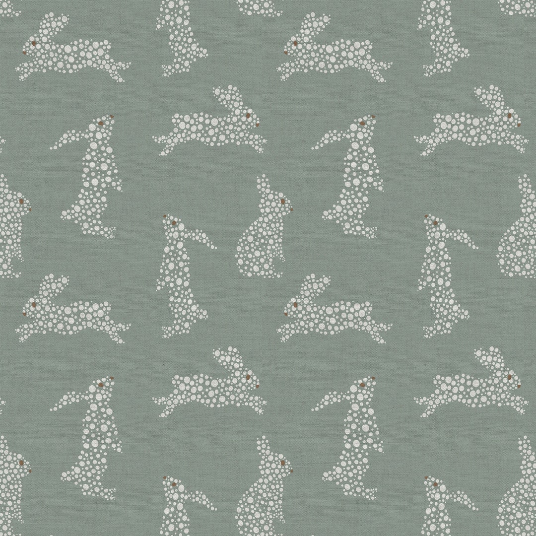 Cute Bunny Fabric - Sage Bunnies Boho, Animal Print, Bunnies - Quilt ...