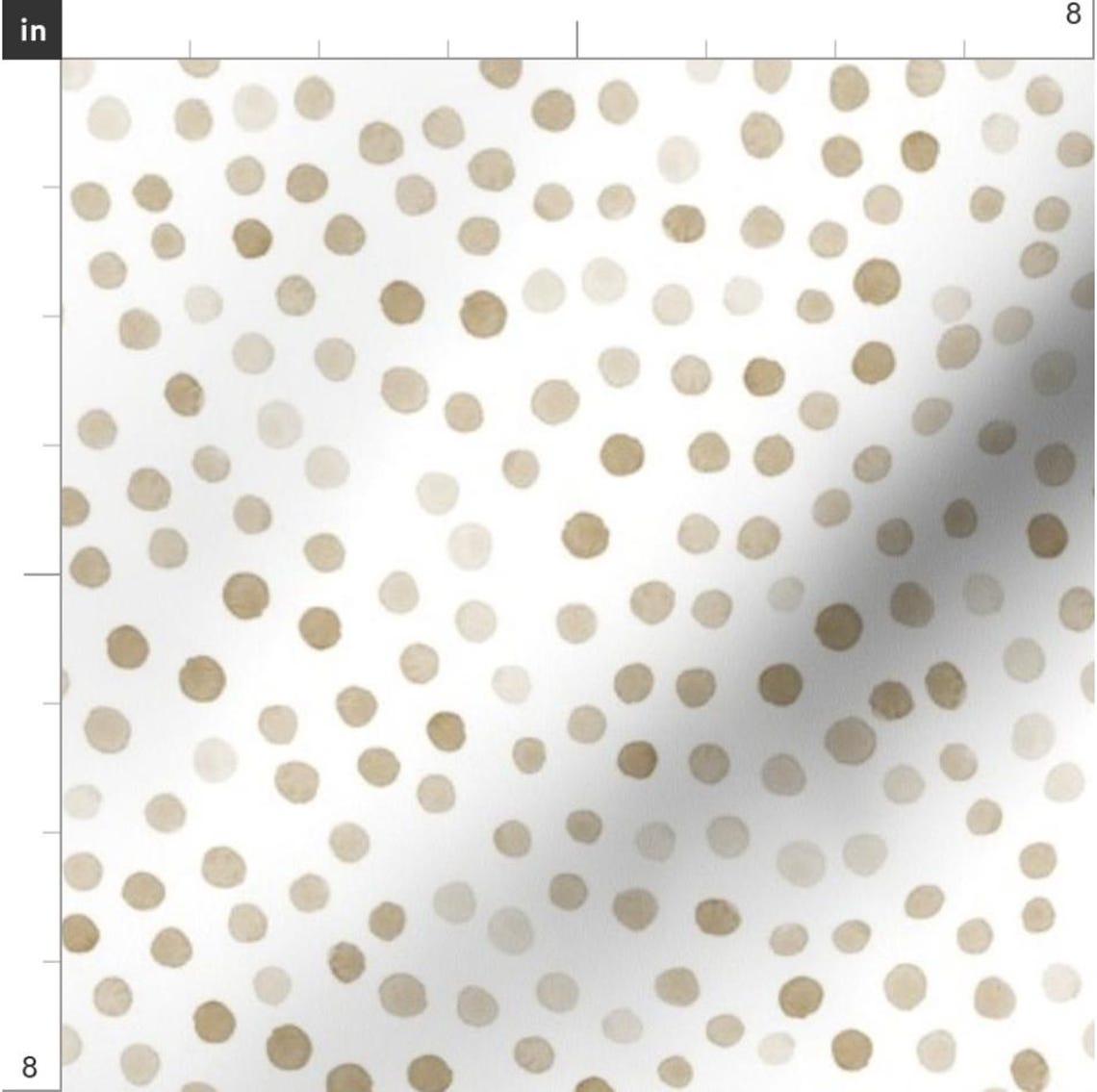 Tan and Cream Watercolor Dots Fabric in Quilting Cotton, Sateen, Minky ...