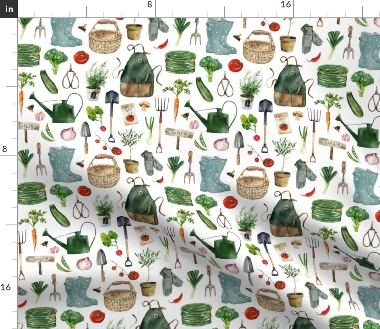 Vegetable Garden Fabric by the Yard. Quilting Cotton, Poplin, Knit ...