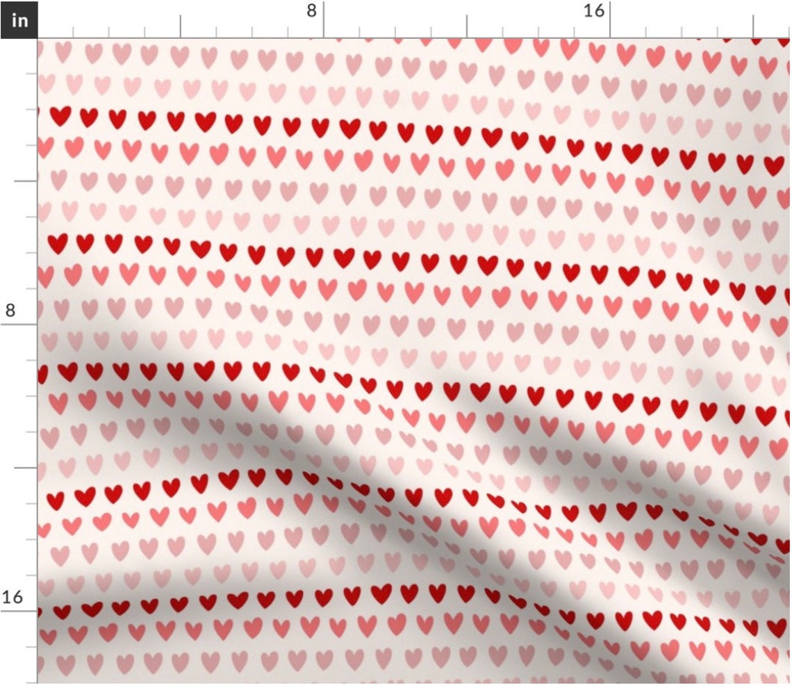 Valentine Ombre Hearts Fabric - Red and Pink Heart, Valentines ...