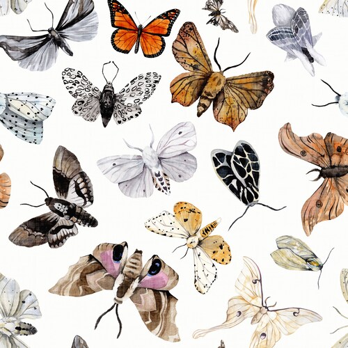 Monarch Butterflies and Greenery Fabric by the Yard. Quilting - Etsy