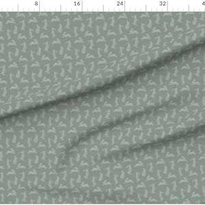 Cute Bunny Fabric - Sage Bunnies Boho, Animal Print, Bunnies - Quilt ...