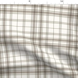 Farmhouse Plaid in Taupe Fabric - Fabric by the Yard in Cotton, Sateen ...