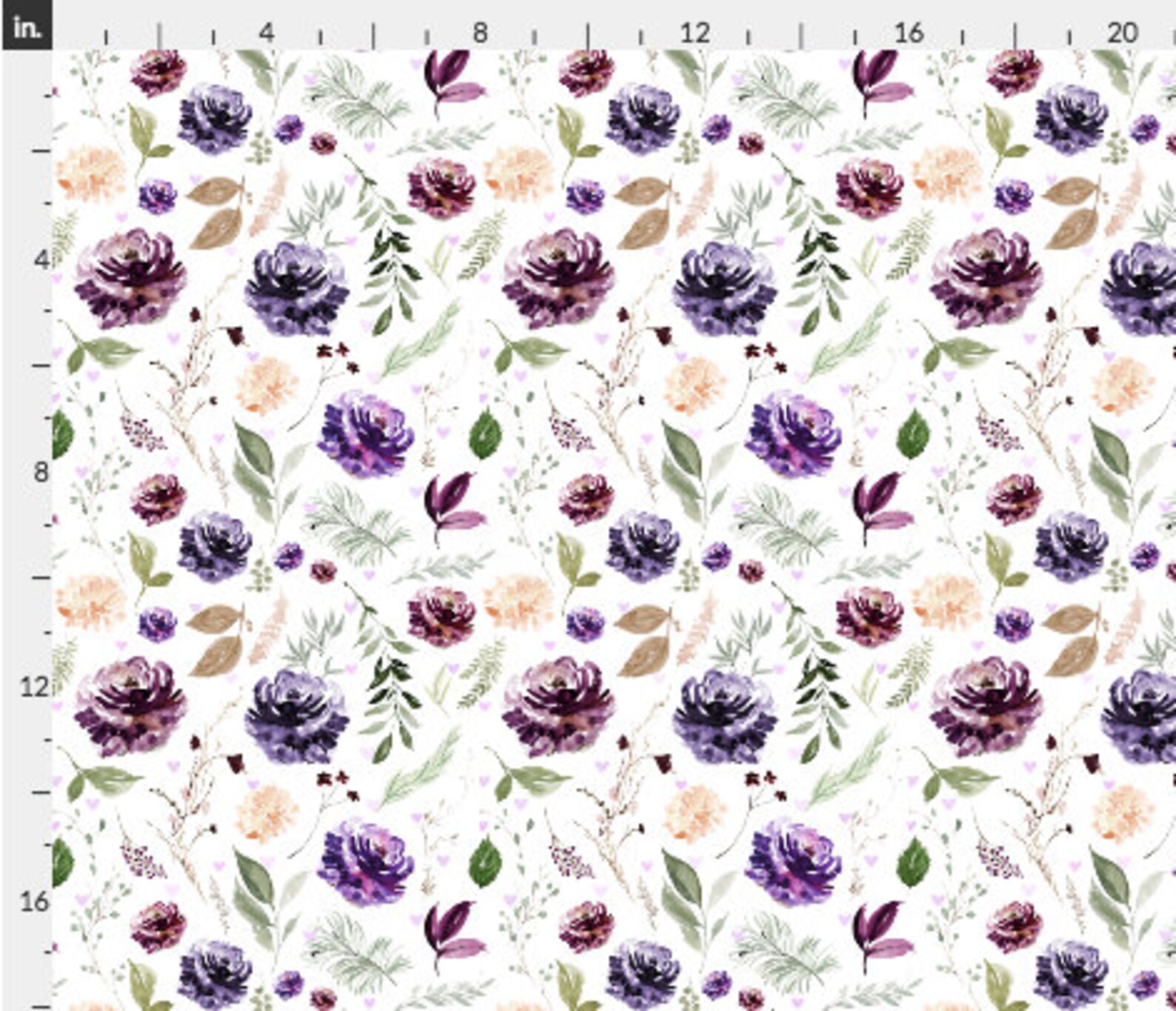 Purple Florals Fabric by the Yard. Quilting Cotton Organic - Etsy