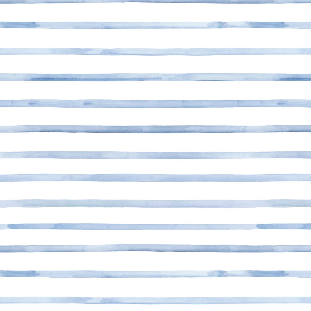 Carolina Blue Watercolor Stripes Fabric by the Yard. Quilting Cotton ...