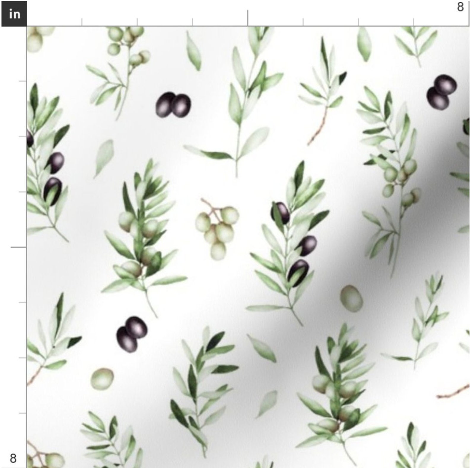 Olive Watercolor Fabric by the Yard. Quilting Cotton, Knit, Jersey ...
