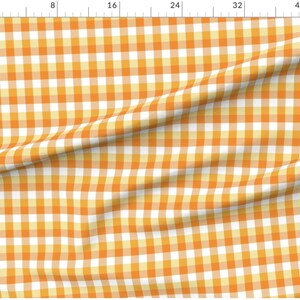 Candy Corn Plaid Fabric by the Yard. Quilt Cotton, Organic Knit, Jersey ...
