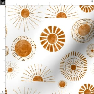 Golden Suns Summer Fabric by the Yard. Quilting Fabric, Organic Knit ...