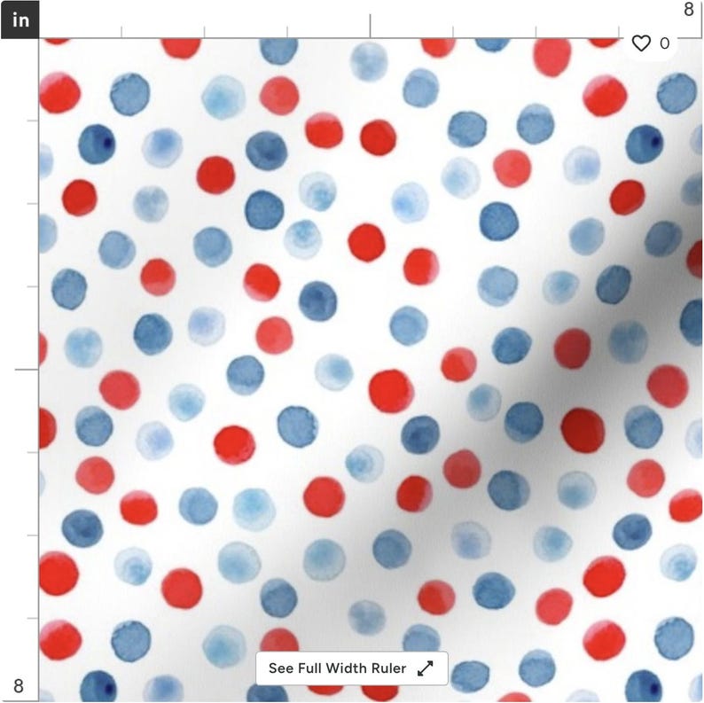 Red and Blue Dots Fabric in Quilting Cotton, Sateen, Poplin, Organic ...