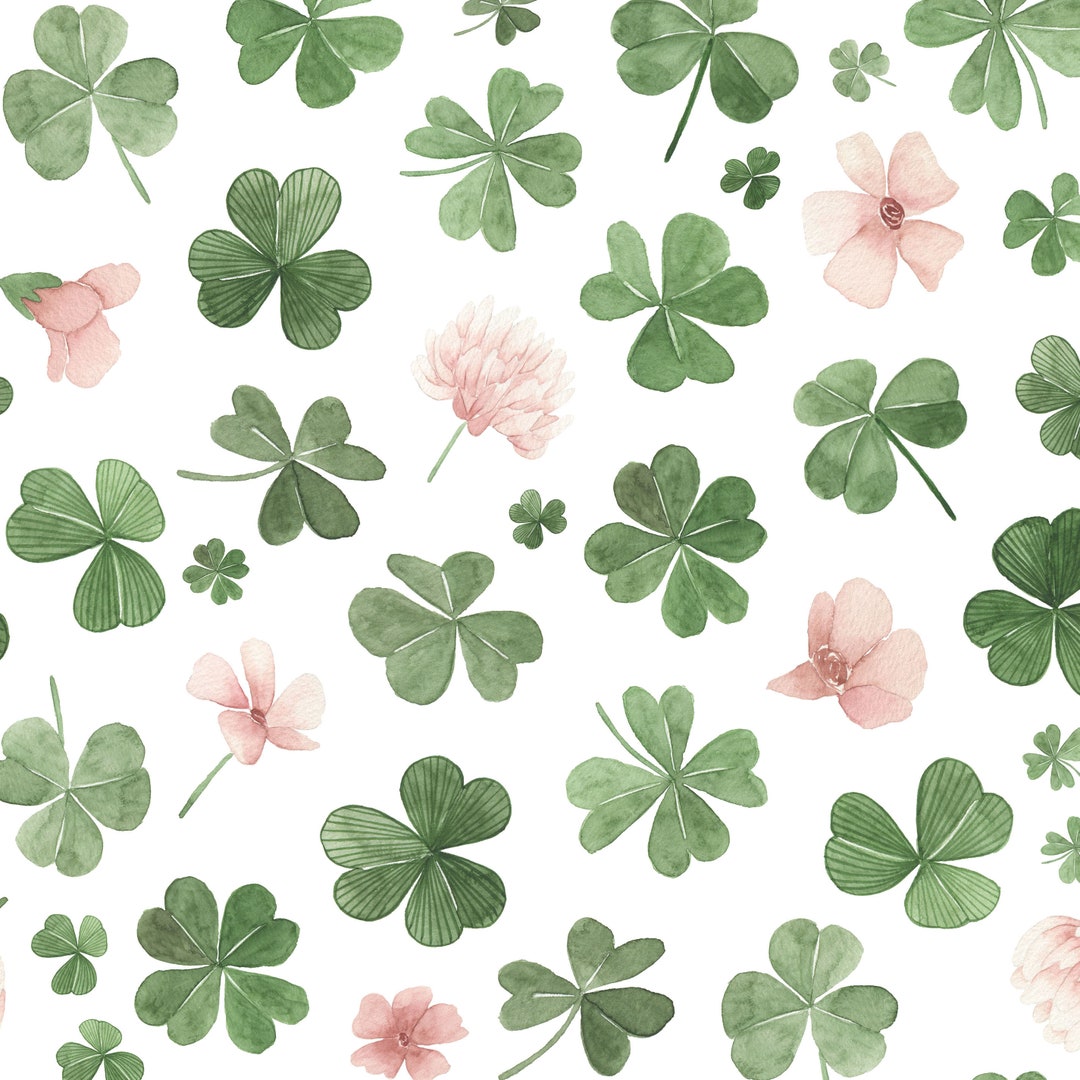 Clovers and Florals Fabric by the Yard. Quilting Cotton, Sateen, Poplin ...