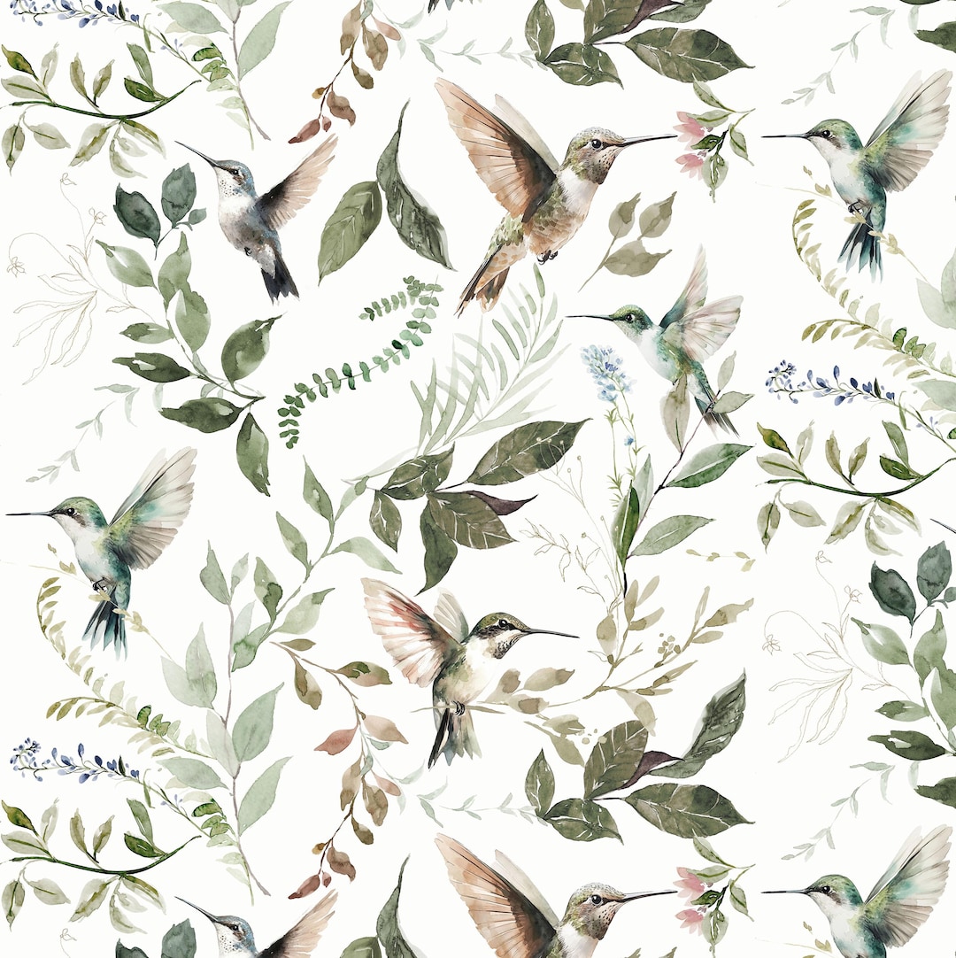 Hummingbird Songbird Fabric by the Yard. Quilting Cotton, Sateen, Minky ...