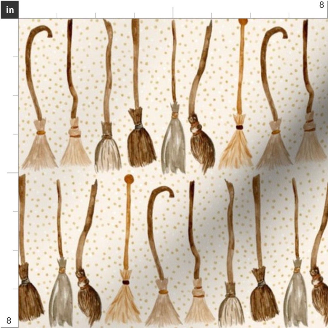 Wicked Broom Fabric by the Yard. Halloween Witch, Broomstick, Magical ...