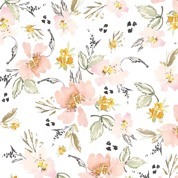 Sage Floral Fabric - Etsy