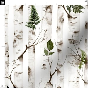 Birch Tree Forest Fabric by the Yard. Quilting Cotton, Knit, Minky ...
