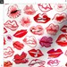 Pop Art Lips Fabric Lipstick Red and Pink Glam Quilting - Etsy
