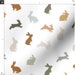 Cute Bunny Fabric by the Yard. Boho Bunnies, Easter Rabbit Fabric ...