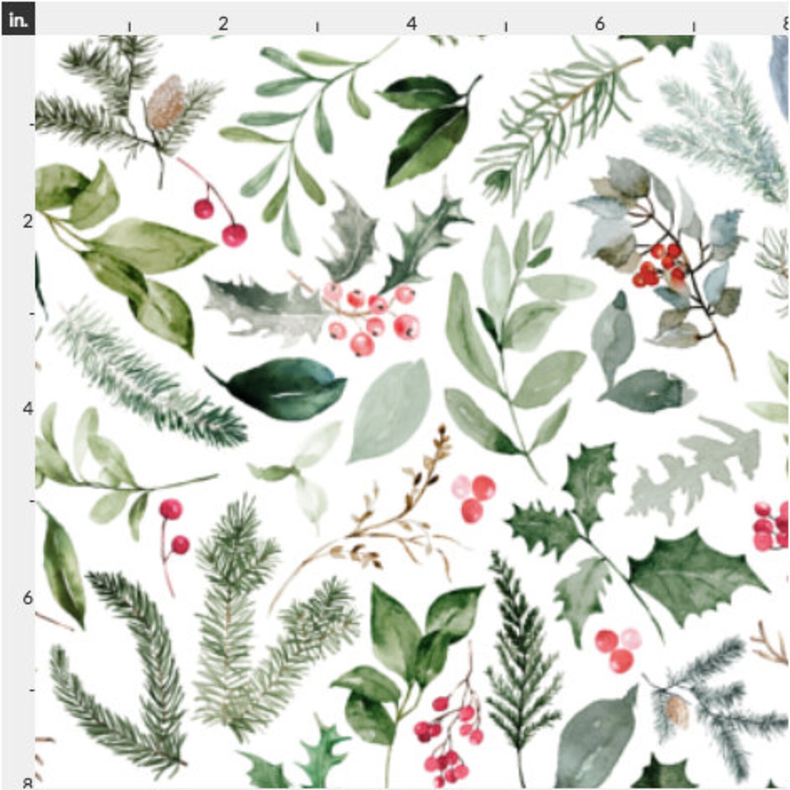 Pine and Berry Floral Fabric by the Yard. Quilting Cotton - Etsy