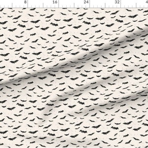 Spotted Black Bats Fabric by the Yard - Halloween Fabric, Spooky Cute ...