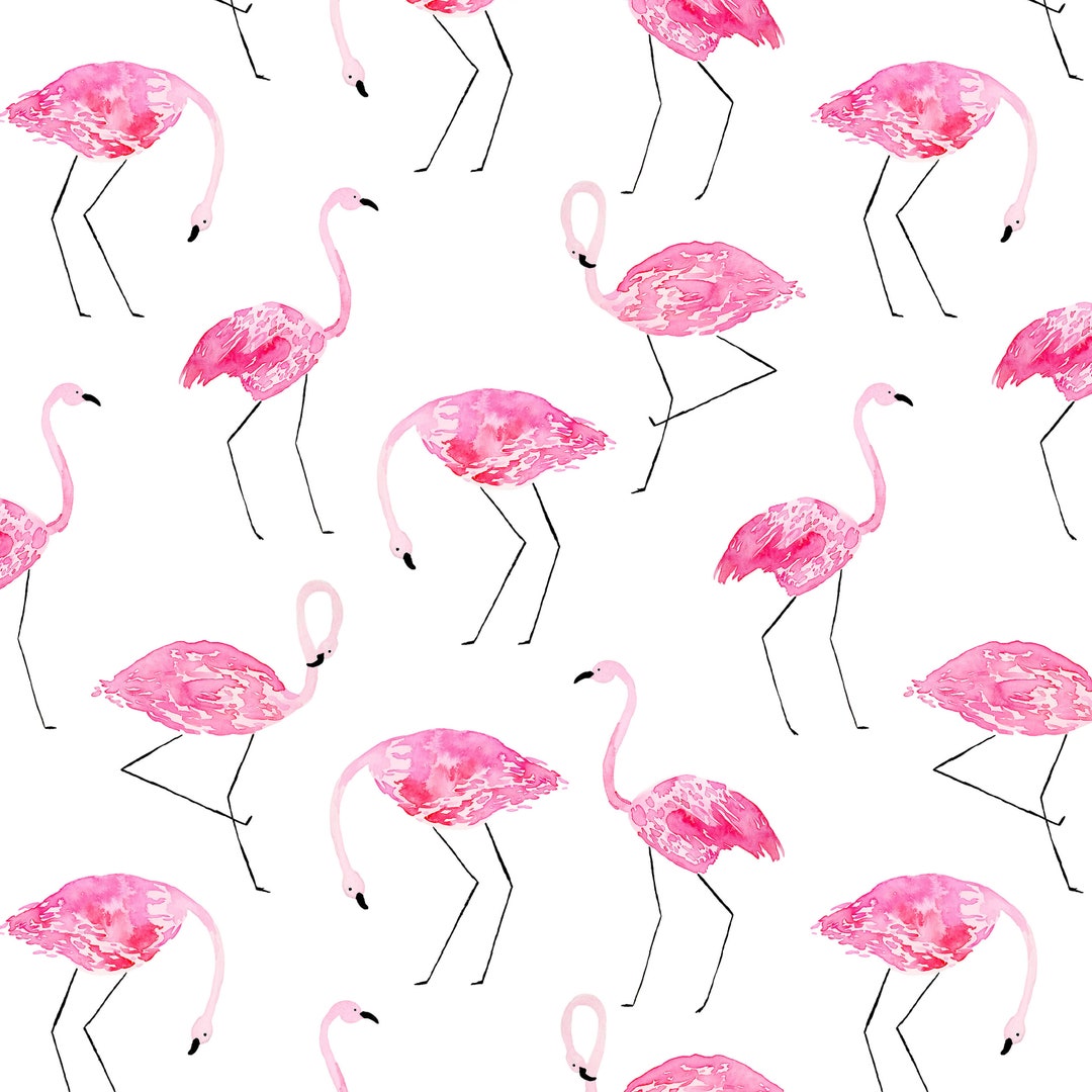 Pink Flamingo Fabric by the Yard. Quilting Cotton, Poplin, Organic Knit ...