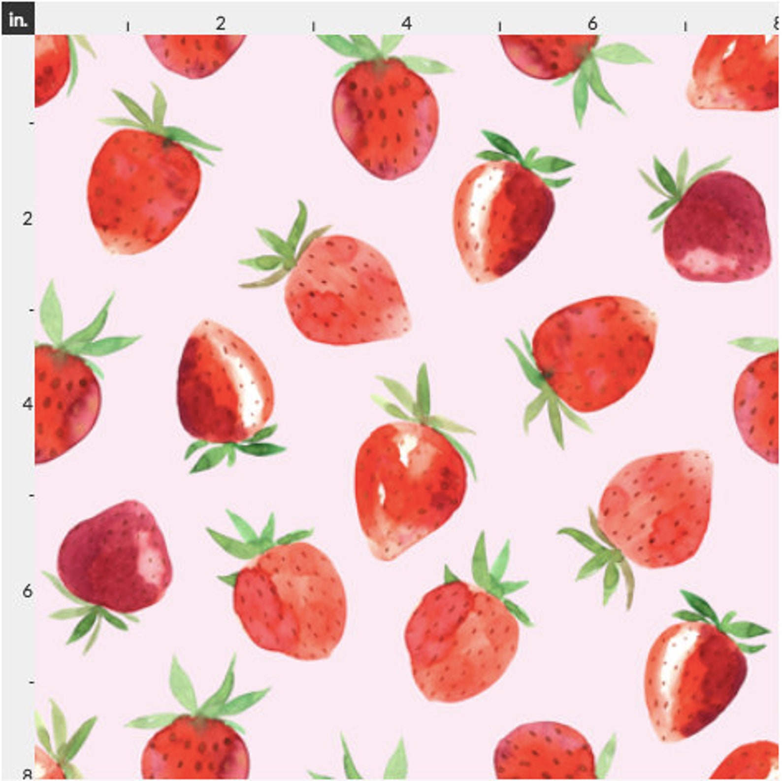 Red Strawberries Fabric by the Yard. Quilting Cotton Organic - Etsy