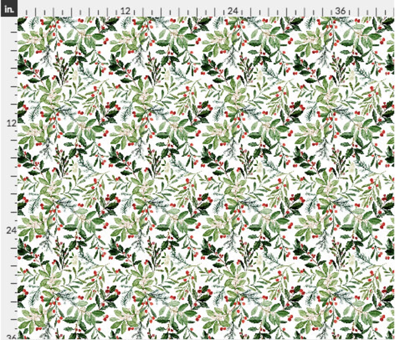 Mistletoe Holly Christmas Florals Fabric by the Yard. Quilting - Etsy