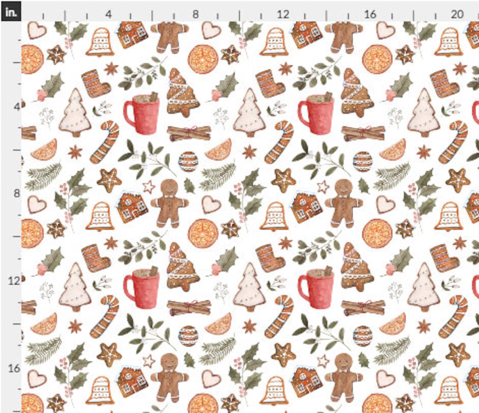 Gingerbread Fabric Christmas Fabric by the Yard Vintage - Etsy