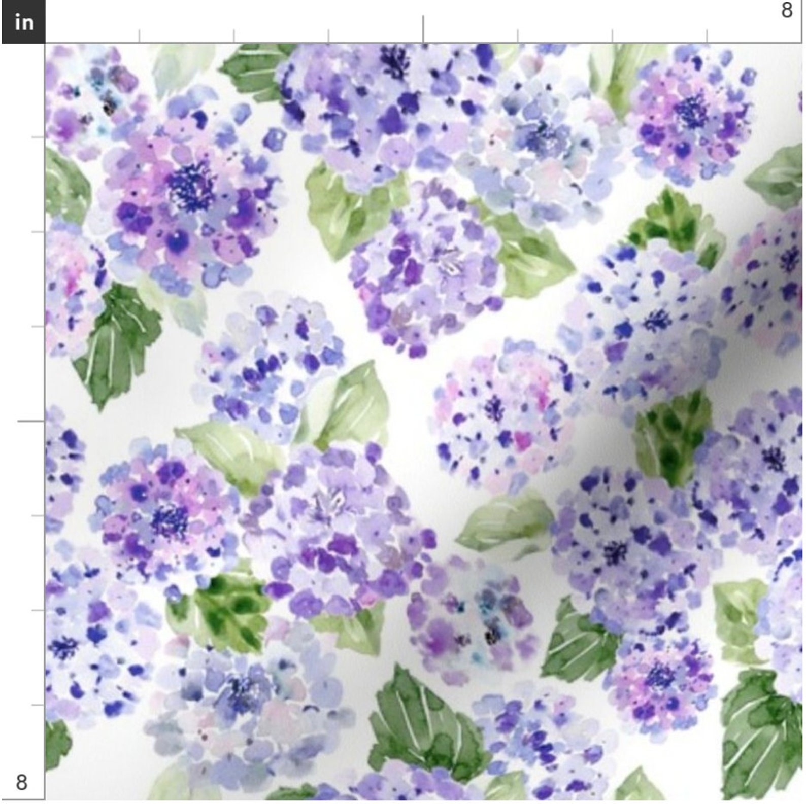 Hydrangea Floral Fabric by the Yard. Quilting Cotton, Organic Knit ...