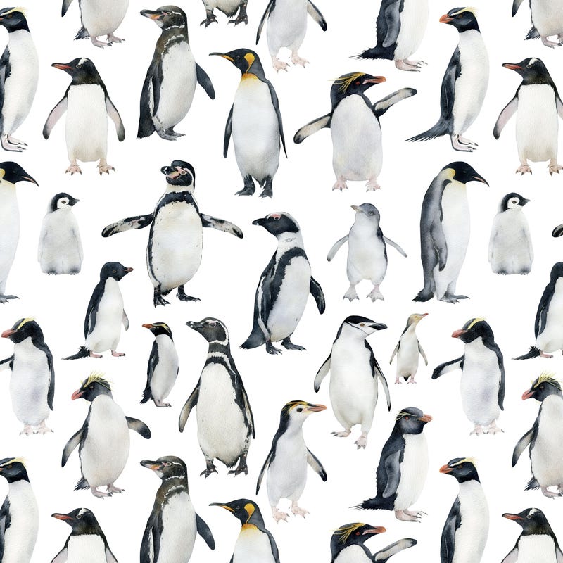 Penguin Fabric - Etsy