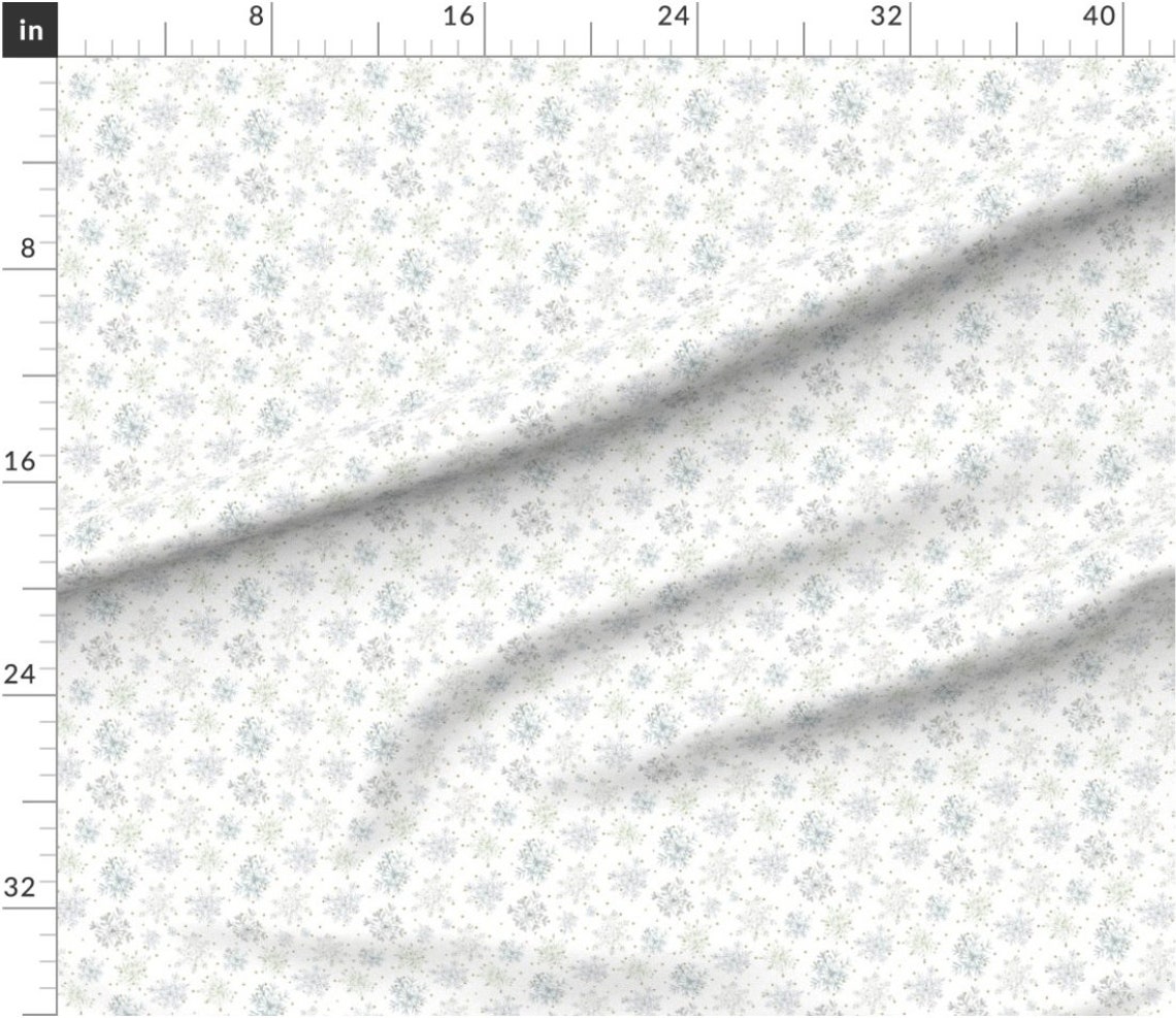 Lace Snowflakes Fabric by the Yard. Quilting Cotton, Knit, Jersey, or ...