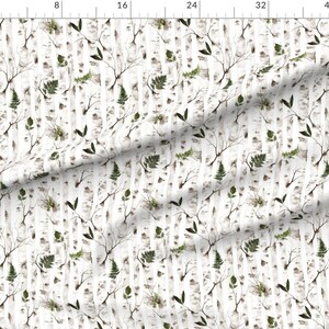 Birch Tree Forest Fabric by the Yard. Quilting Cotton, Knit, Minky ...