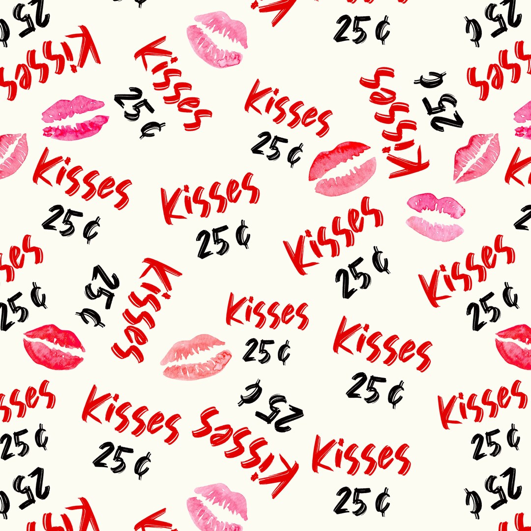 Kisses Fabric by the Yard. Quilting Cotton, Organic Knit, Jersey or ...