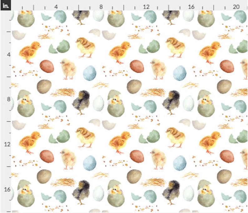 Easter Chicks Fabric by the Yard. Quilting Cotton Organic - Etsy