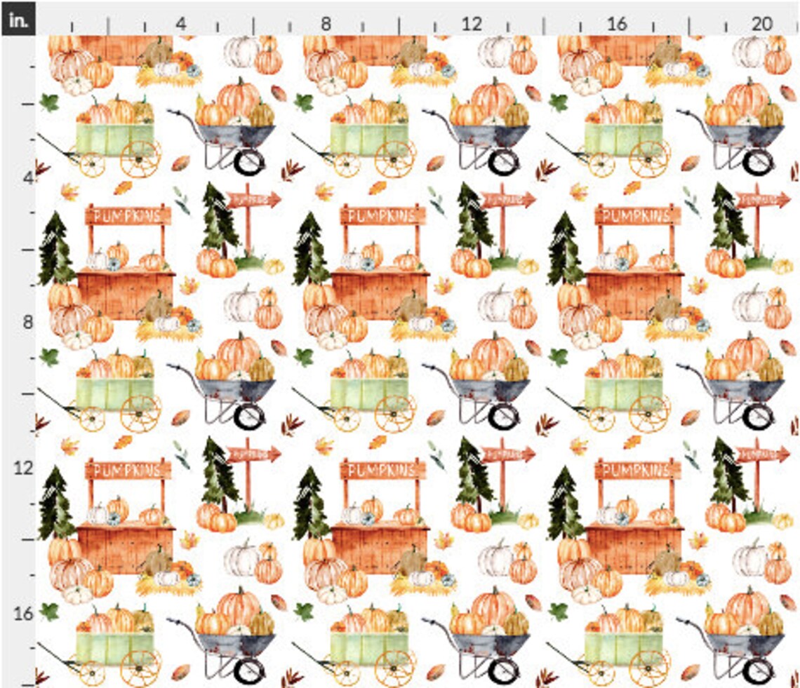 Pumpkin Patch Fabric by the Yard. Halloween Fabric Fall | Etsy