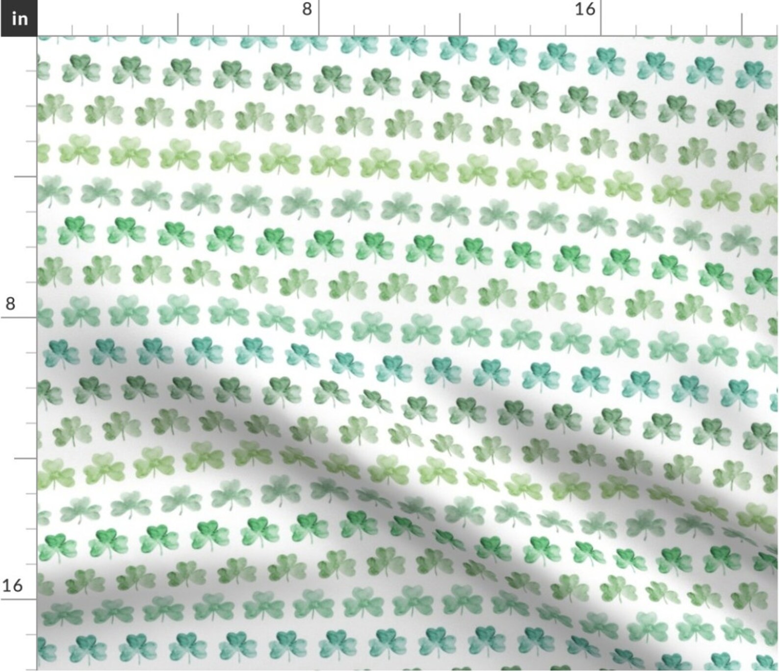 Ombre Clovers Fabric by the Yard. Quilting Cotton, Minky, Jersey or ...