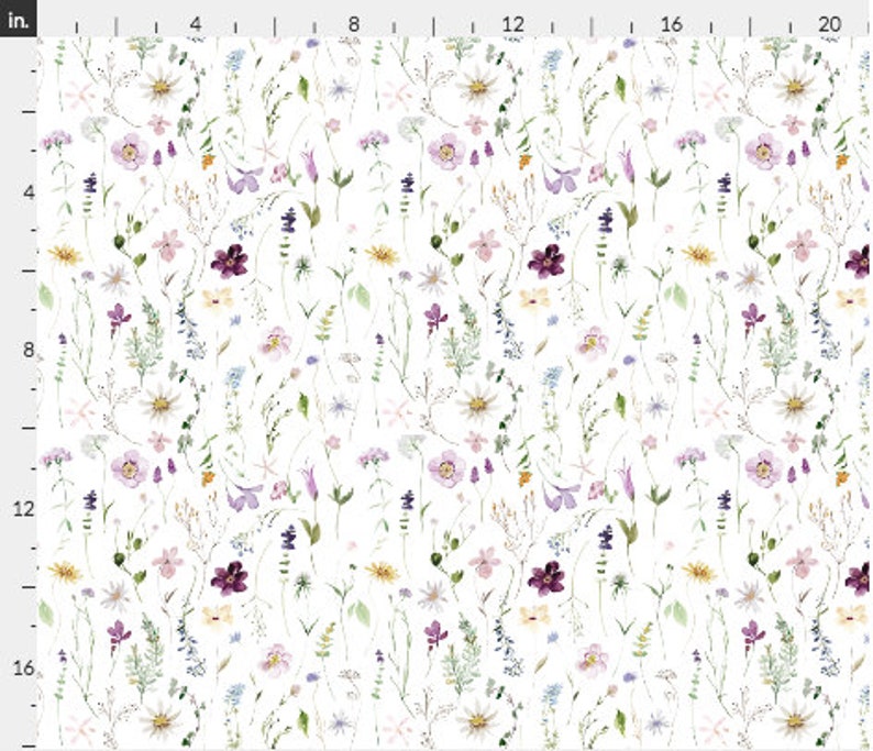 Summer Wildflower Floral Fabric by the Yard. Quilting Cotton - Etsy