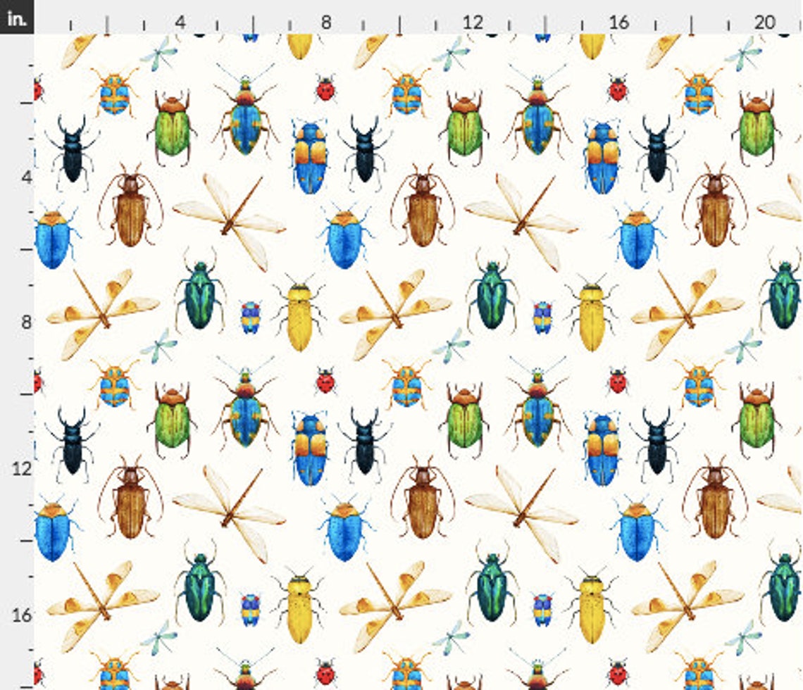 Bug and Insects Fabric by the Yard. Quilting Cotton Organic | Etsy