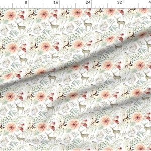 Whimsical Woodland Fabric by the Yard. Quilting Cotton, Poplin, Organic ...