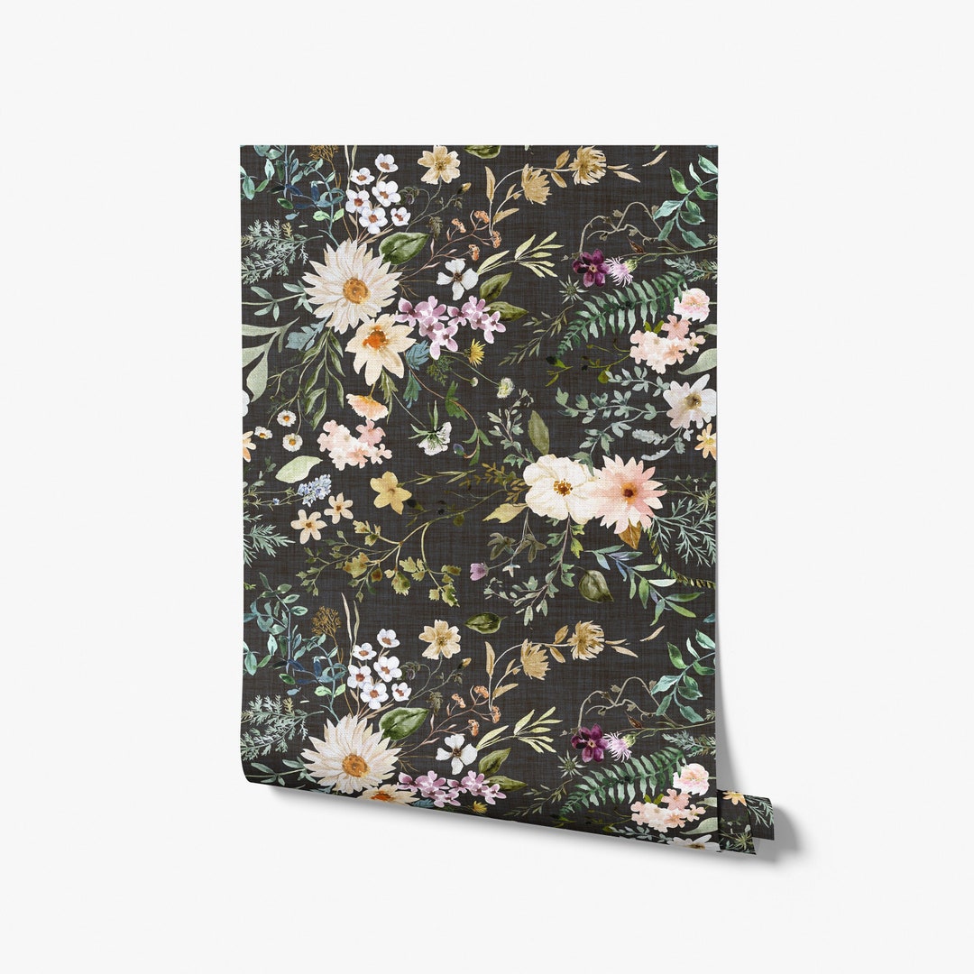 Rustic Wildflowers Wallpaper - Botanical, Floral, Nature, Texture ...