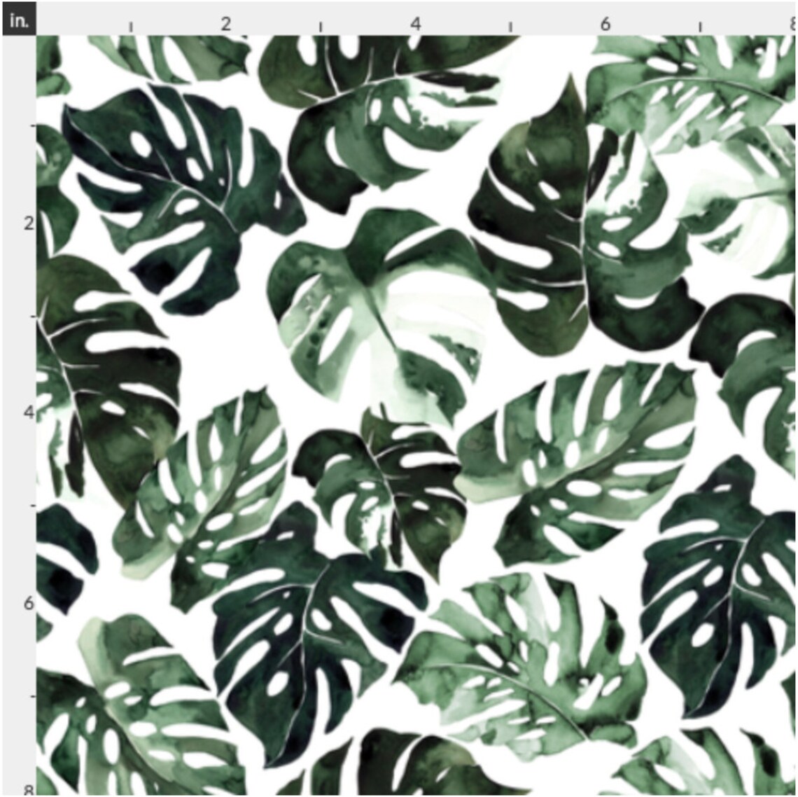 Monstera Tropical Leaves Fabric by the Yard. Quilting Cotton - Etsy