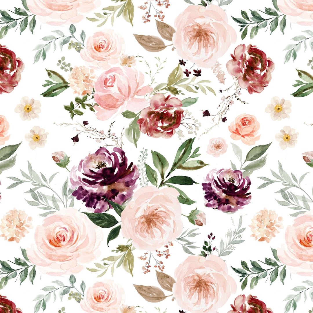 Pastel Floral Fabric by the Yard. Quilting Cotton, Organic Knit, Jersey ...