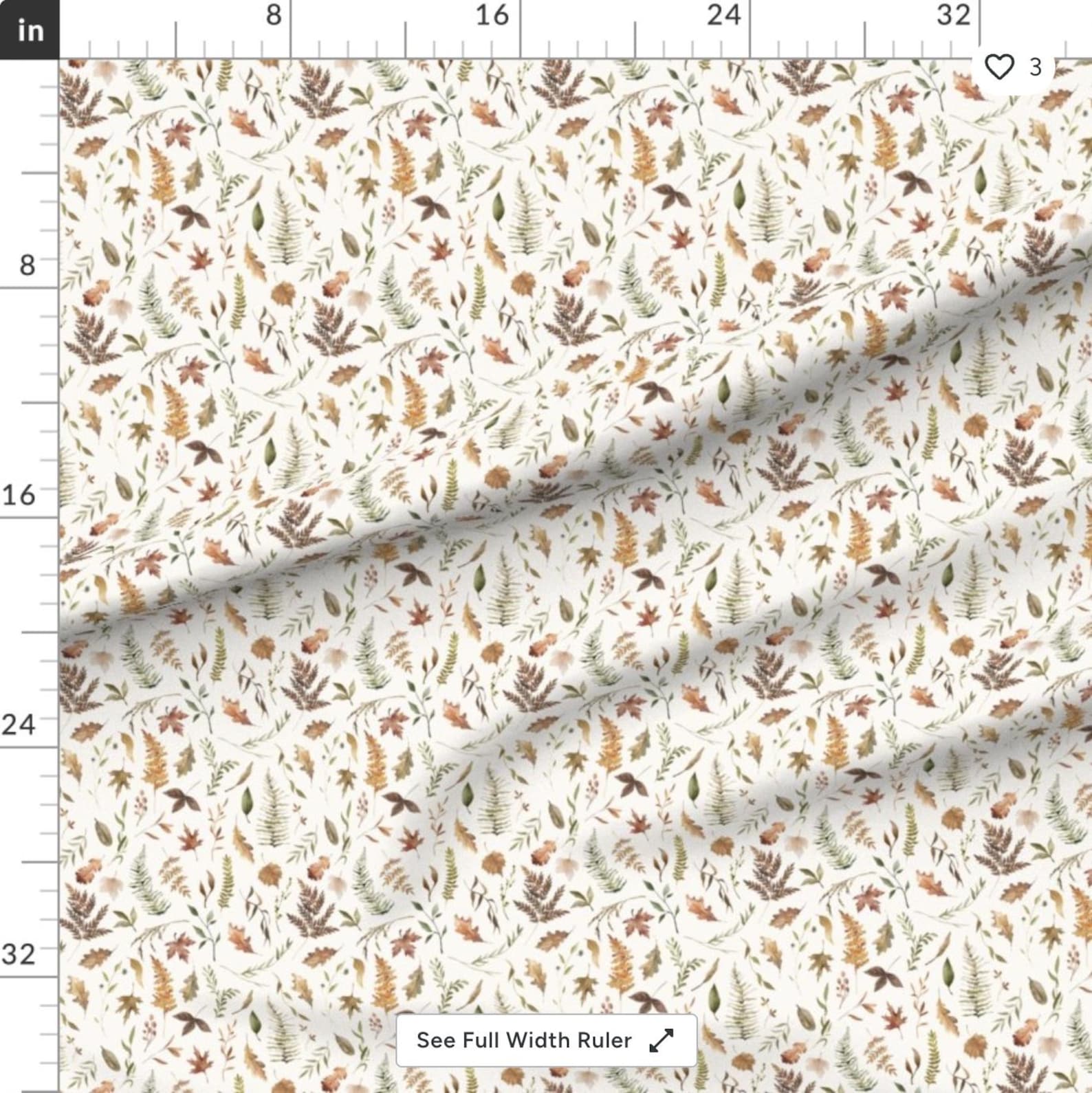 Fall Leaves Fabric by the Yard. Botanical, Autumn Foliage, Leaf, Quilting Cotton, Poplin, Knit ...