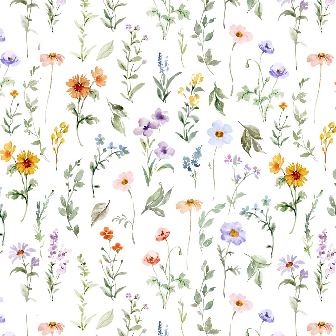Summer Floral Fabric by the Yard. Quilting Cotton, Organic Knit, Jersey ...