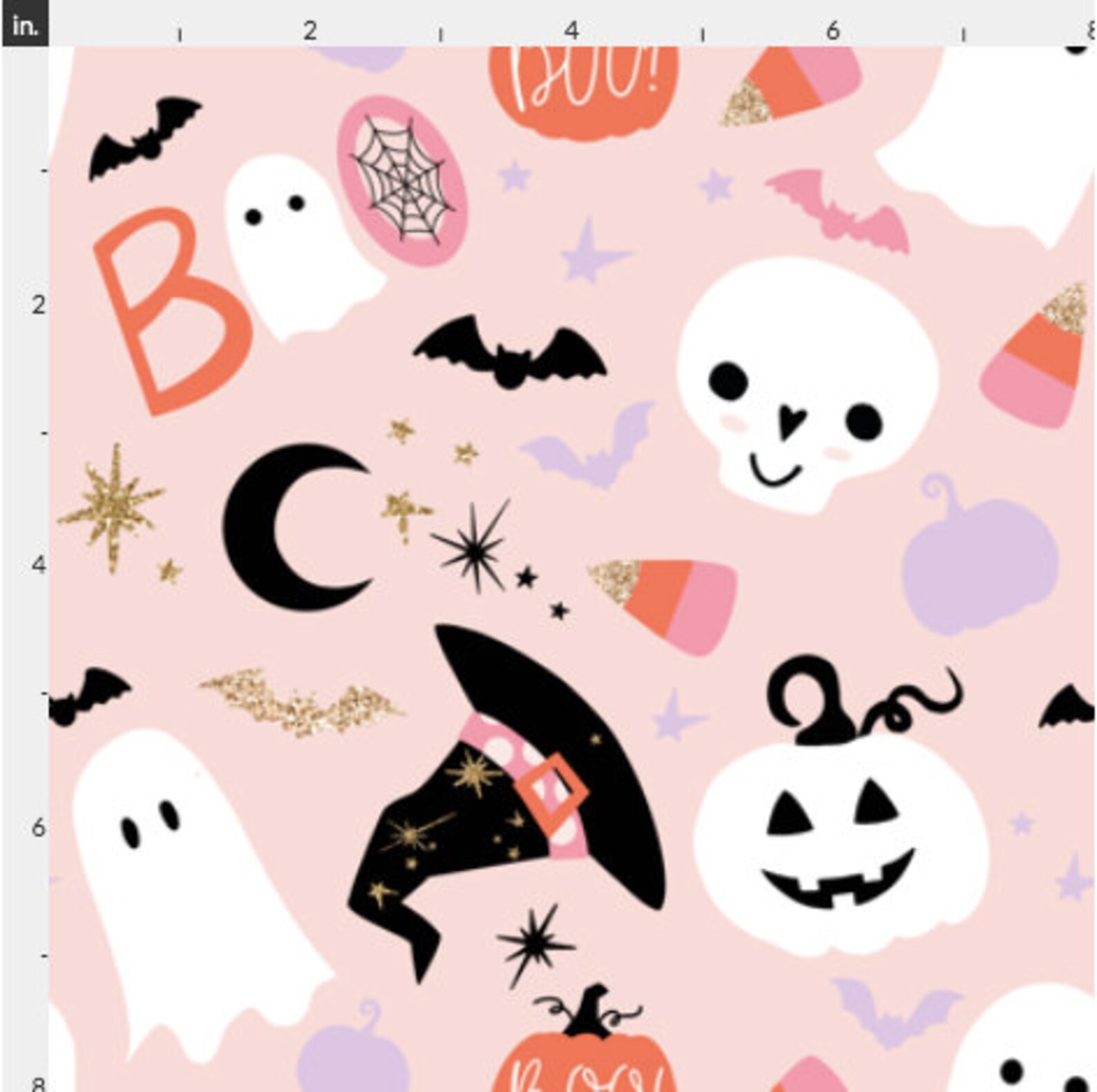 Spooky Cute Halloween Fabric by the Yard. Pumpkins Autumn - Etsy
